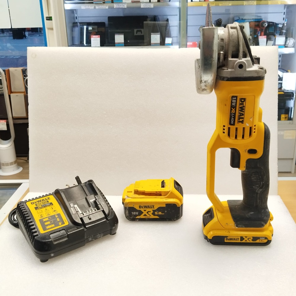Pre-owned DEWALT DCG412 Angle Grinder with 2 batteries - Own4Less